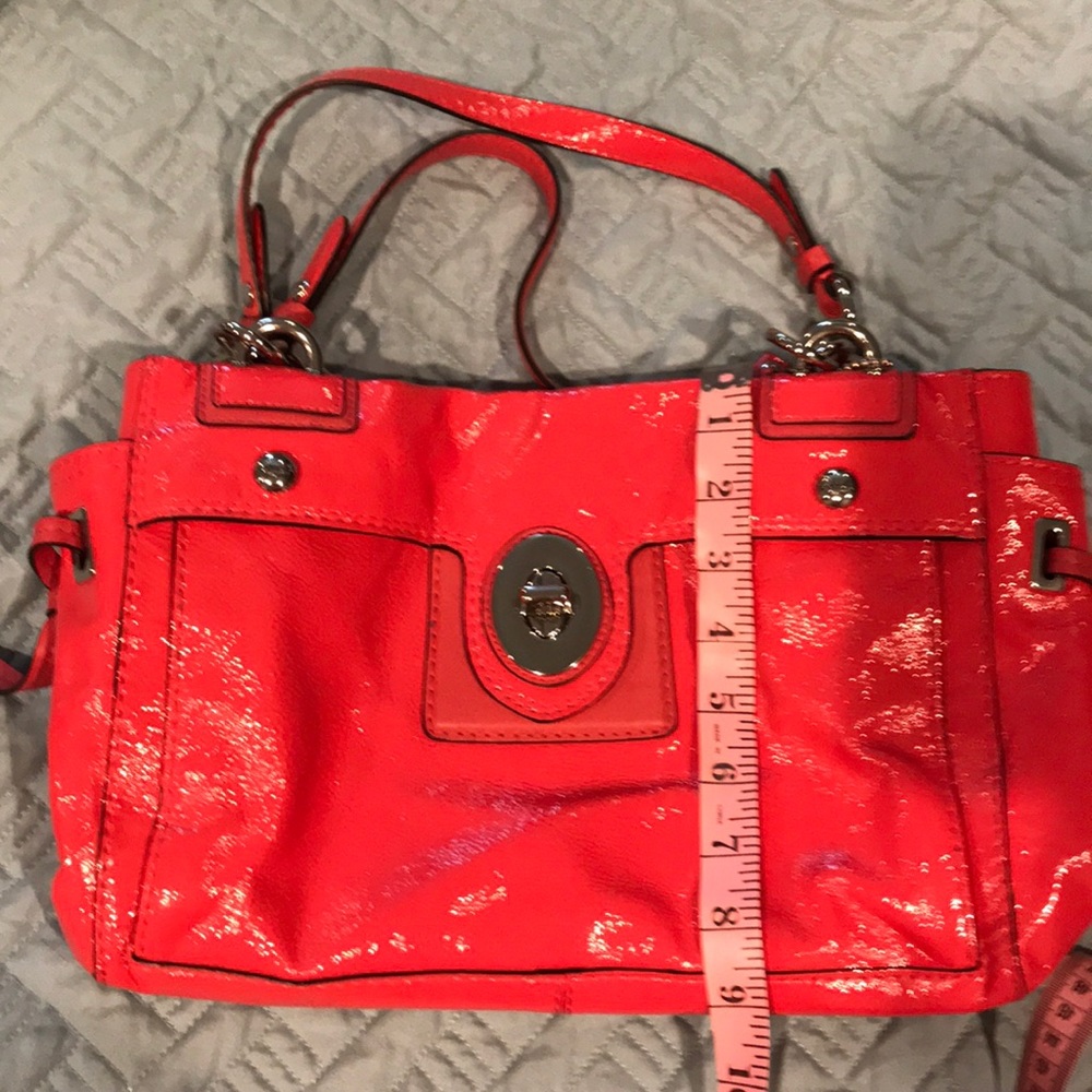 Coach Coral Patent Leather Handbag - Gem